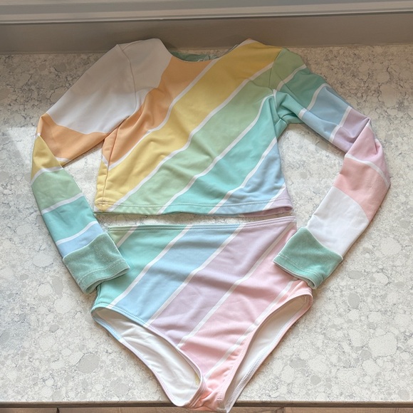 saint ida | Swim | Kids Rainbow Striped Swim Set | Poshmark